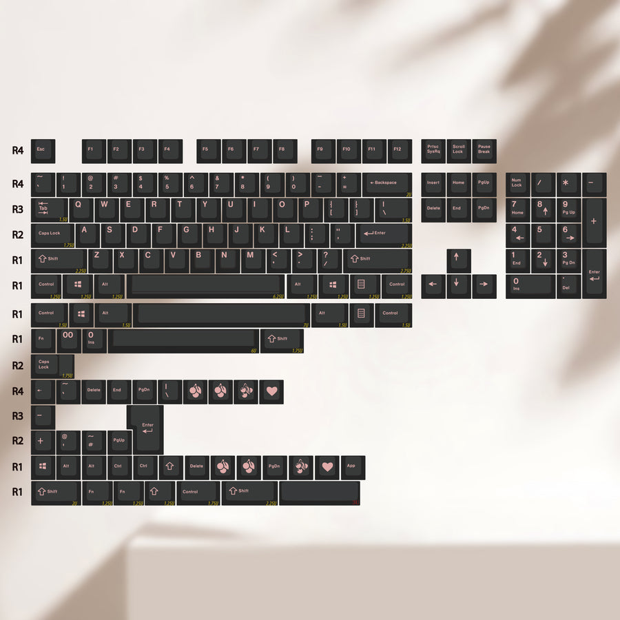 ePBT Cherry Profile Pink on Black DoubleShot Keycaps – Shockport Keyboards